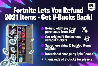 Fortnite Now Letting Players Refund 2021 Item Shop Purchases for V-Bucks